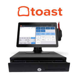 Cash register connected to computer store